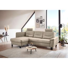 Die PlanBar Ecksofa &raquo;PP-PF23172&laquo; Eckgarnitur mit besonders kleinem Stellma&szlig; ca. 160 x 244 cm 100% Polyester