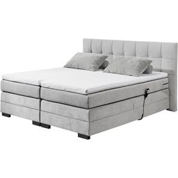 ED EXCITING DESIGN Boxspringbett &raquo;Talena&laquo; inkl. Motor und Topper grau 100% Polyester