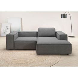 Home Affaire Ecksofa &raquo;Watertown, kompakte L-Form, 246 cm breite f&uuml;r kleinere R&auml;ume&laquo; modernes Ecksofa mit Feincordbezug, platzsparend & bequem grau 100
