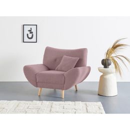 Home Affaire Sessel &raquo;Basta&laquo; rosa (100% Polyester) Struktur fein (100% Polyester) Chenille