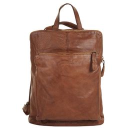 Samantha Look Damen Cityrucksack echt Leder, Made in Italy braun B/H/T: 35cm x 29cm x 14cm, onesize