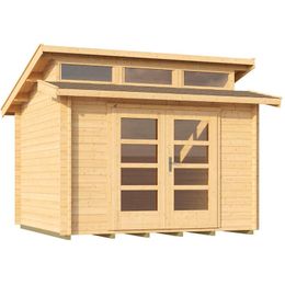 Weka Gartenhaus &raquo;158 Gr.1, 28 mm, mit 3 Oberlichtern&laquo; beige Massivholz
