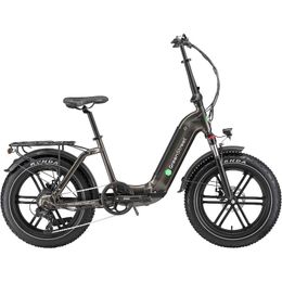 GreenStreet Unisex GreenStreet &raquo;Tiefeinsteiger Klapprad GS5&laquo; 7 Gang Shimano Kettenschaltung Heckmotor 250 W Set, mit Akku-Ladeger&auml;te, Fat Tires, 2 Stk