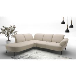 Sit & More sit&more Ecksofa &raquo;Dance, L-Form, inkl. Sitztiefenverstellung&laquo; inkl. Click&Seat, optional mit Kopfteilverstellung beige 95%Polyester 5%Polyamid