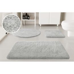 OTTO home Badematte &raquo;Kaarin&laquo; H&ouml;he 30 mm rutschhemmend beschichtet schnell trocknend Badteppich, getuftet, flauschig, hochflor, gro&szlig;e Farbauswahl grau 
