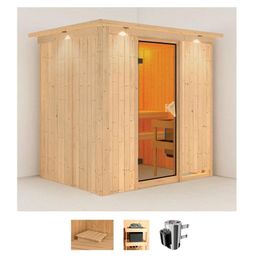 Karibu Sauna &raquo;Finja&laquo; Set, Ofen 3,6 kW intgr. Strg beige