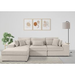 OTTO home Ecksofa &raquo;Florid L-Form&laquo; 3 Teile, bestehend aus Modulen, viele Bezugsqualit&auml;ten, auch in Cord beige Baumwollmix (60% Baumwolle/40% Leinen);