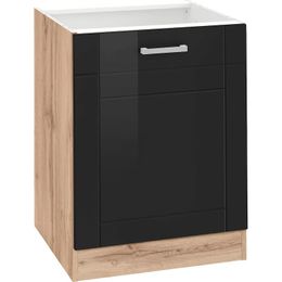KOCHSTATION Unterschrank &raquo;KS-Tinnum&laquo; 60 cm breit, MDF-Fronten, Metallgriff schwarz Holzwerkstoff