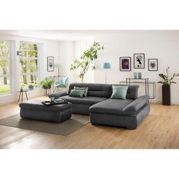 Home Affaire Ecksofa &raquo;Avesa L-Form&laquo; Wahlweise mit Armteilvertsellung und Bettfunktion, B/T/H: 300/172/80cm grau 100% Polyester