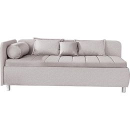 Alina Schlafsofa &raquo;Kiana&laquo; mit Bettkasten und Zierkissen, Liegefl&auml;che 90/200 cm oder 100/200 cm grau Struktur TMD (100% Polyester)