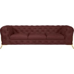 Home Affaire Chesterfield-Sofa &raquo;Amaury&laquo; aufw&auml;ndige Knopfheftung, moderne Chesterfield Optik, Fu&szlig;farbe w&auml;hlbar rosa Struktur (100% Polyester9;Samtoptik