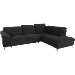 COTTA Ecksofa &raquo;Teresa L-Form&laquo; mit Kopfteilverstellung, wahlweise mit Bettfunktion schwarz Chenille (90% Polyester; 10% Polyamid );Struktur (100% 
