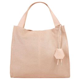 CLUTY Damen Shopper echt Leder, Made in Italy rosa