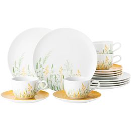 Seltmann Weiden Kaffeeservice &raquo;Geschirr-Set, 18 Teile, Liberty Meadow Grasses&laquo; Tassen, Untertassen, Teller, Made in Germany, 18 Teile, f&uuml;r 6 Personen wei&szlig; Porzellan