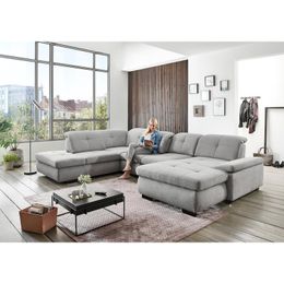 Die PlanBar Ecksofa &raquo;MP-IN16012 L-Form, mit Kaltschaum-Polsterung&laquo; inkl. Sitztiefenverstellung wahlweise mit weiteren Funktionen silber 85% Polyester;