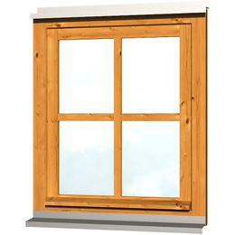 Skan Holz Fenster &raquo;Einzelfenster&laquo; f&uuml;r Carports, 69,1 x 82,1 cm braun Glas, Massivholz