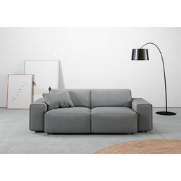 Home Affaire 2,5-Sitzer &raquo;Glimminge auch in Breitcord, Feincord + Easy care-Bezug&laquo; besondere Kedern&auml;hte, Zierkissen grau 100% Polyester