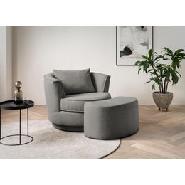 Home Affaire Drehsessel &raquo;MAISIE, Love Seat,Lese-Sessel,Sessel-Set, mit Hocker&laquo; 2 Stk. tlg. in MEGA CORD und Web-Velours, drehbar 360 Grad mit Hocker 