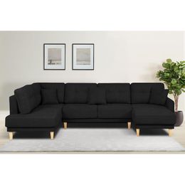 Home Affaire Wohnlandschaft &raquo;TRIPLO U-Form wahlweise mit Schlaffunktion, B/T/H: 310/192/90 cm&laquo; Schlafsofa, auch mit Bettkasten, Steppung im 