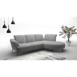 Sit & More sit&more Ecksofa &raquo;Dance, L-Form, inkl. Sitztiefenverstellung&laquo; inkl. Click&Seat, optional mit Kopfteilverstellung grau 100%Polyester