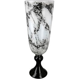 Casablanca by Gilde Tischvase &raquo;Pokal Vase Trophy, mit Marmorfinish&laquo; dekorative Vase aus Glas, Blumenvase schwarz-wei&szlig; Glas