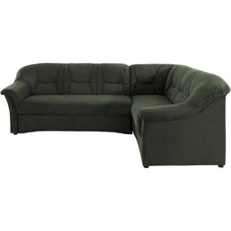 DOMO collection Ecksofa &raquo;Sarafina zeitlos&bequem, optional mit Federkern, Breite 240cm, L-Form&laquo; wahlweise mit Bettfunktion gr&uuml;n Microfaser PRIMABELLE 