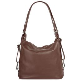 Samantha Look Damen Shopper echt Leder, Made in Italy braun