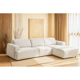 Home Affaire Ecksofa &raquo;Linkka, Breite 301 cm&laquo; L-Form, in einem weichen Chenille-Stoff, mit Wellenunterfederung beige 90% PES, 10% Nylon
