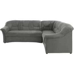 DOMO collection Ecksofa &raquo;Sarafina zeitlos&bequem, optional mit Federkern, Breite 240cm, L-Form&laquo; wahlweise mit Bettfunktion grau Microfaser PRIMABELLE 