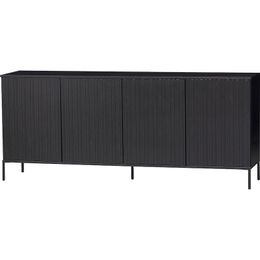 Woood Sideboard &raquo;New Gravure&laquo; Kommode mit grafischen Relieft&uuml;ren, H 85 cm x B 200 cm beige Holzwerkstoff