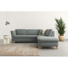 Home Affaire Ecksofa &raquo;Trelleborg L-Form&laquo; Federkern-Polsterung, wahlweise mit Bettfunktion und Stauraum grau 100% Polyester