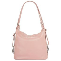 Samantha Look Damen Shopper echt Leder, Made in Italy rosa