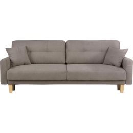 Home Affaire 3-Sitzer &raquo;TRIPLO optionale Schlafsofa mit Bettkasten, Ma&szlig;e B/T/H: 215/100/89 cm&laquo; Wahlweise Bettfunktion - Liegefl&auml;che 145x191 cm, R&uuml;cken-