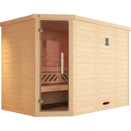 Weka Sauna &raquo;Kemi&laquo; Set, 7,5 kW-Ofen mit digitaler Steuerung beige