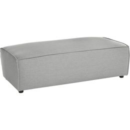 Home Affaire Hocker &raquo;NEU: SHERWOOD XXL, Polsterhocker, Cord, Webstoff&laquo; rechteckig, bequemer Sitzkomfort, 130/60/44 cm, Krokodilverbinder silber 100% 