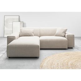 Home Affaire Ecksofa &raquo;Glimminge L-Form auch in Breitcord, Feincord + Easy care-Bezug,&laquo; Breite 234, Zierkissen beige 100% Polyester
