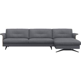 FLEXLUX Ecksofa &raquo;Glow, super bequem durch hochwertigem Sitzaufbau mit Federkern, L-Form&laquo; Modernes skandinavisches Design blau 62% Polyester/17%