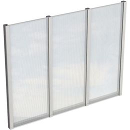 Skan Holz Carport-Seitenwand m. Polycarbonat, freistehend grau Holzwerkstoff