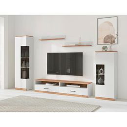 OTTO home Wohnwand &raquo;Ribe Wohnwand Set-5 St.&laquo; Set, 5 Stk. tlg. Holzwerkstoff, Massivholz