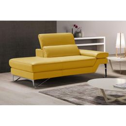 Egoitaliano Ottomane &raquo;Princess, elegantes Designsofa mit erstklassigem Sitzkomfort,&laquo; inkl. verstellbarem Kopfteil und edle Designmetallf&uuml;&szlig;e gelb Leder &raquo;BULL&laquo; (