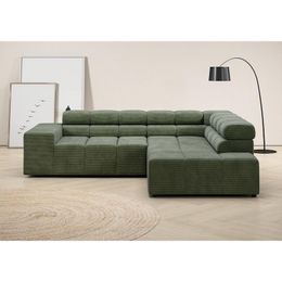 Home Affaire Ecksofa &raquo;Ancona, incl. Kopfteilverstellung + 3 Zierkissen, L-Form, Breite 249cm&laquo; wahlweise motorische Sitztiefenverstellung, B/T(H: 249/