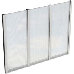 Skan Holz Carport-Seitenwand m. Polycarbonat, freistehend grau Holzwerkstoff