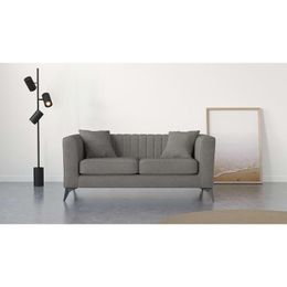 Home Affaire 2-Sitzer &raquo;MATTHEW elegantes Designsofa, Ma&szlig;e B/T/H: 170/86/74 cm&laquo; Steppung im R&uuml;cken, lose Sitzkissen, incl. Zierkissen grau 100% 