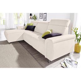 Sit & More sit&more Ecksofa &raquo;Township L-Form&laquo; wahlweise mit elektrischer Wallfree-Funktion beige Luxus-Microfaser (100% Polyester);NaturLEDER Punch (echtes 