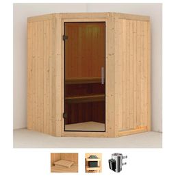 Karibu Sauna &raquo;Nanna&laquo; Set, Ofen 3,6 kW intgr. Strg beige