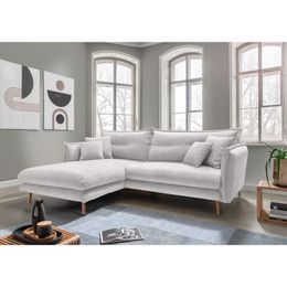 Home Affaire Ecksofa &raquo;Lazio modern und bequem, schmale Armlehnen, tolle Detailverarbeitung&laquo; zwei verschiedene Fu&szlig;farben w&auml;hlbar wei&szlig; 100% Polyester