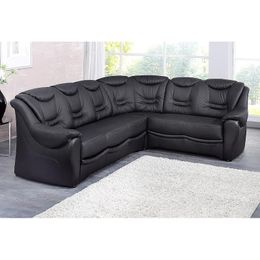 Sit & More sit&more Ecksofa &raquo;Bansin L-Form&laquo; wahlweise mit Bettfunktion schwarz Luxus-Microfaser ALTARA NUBUCK (100% Polyester);SOFTLUX -Kunstleder;NaturLEDER (