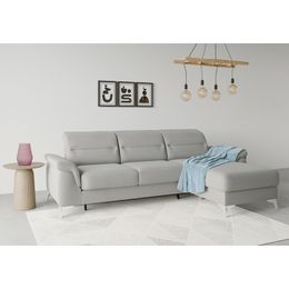 Sit & More sit&more Ecksofa &raquo;Sinatra L-Form&laquo; mit Recamiere, optinal mit Kopfteilverstellung und Armteilfunktion silber 90% Polyester, 10% Polyamid