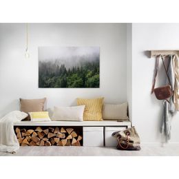 A.S. Cr&eacute;ation Leinwandbild &raquo;Foggy Fir Trees&laquo; Kunst Wald 1 Stk. tlg. Wald Keilrahmen Nebel B&auml;ume Leinwand-Bild Wohnzimmer modern Wandbild gr&uuml;n Holz, Stahl