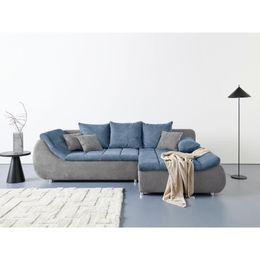 Home Affaire Ecksofa &raquo;Imola, elegant und modern, aktuelle Steppung im Sitz, bequem, L-Form&laquo; frei im Raum stellbar, wahlweise mit Bettfunktion und 